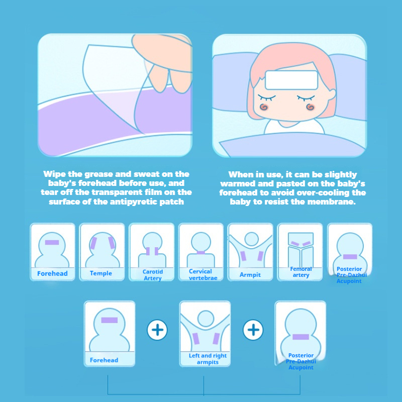 Baby Patch Relief Patch Cool Fever Patch Sunstroke Sticker Ice Patch ...