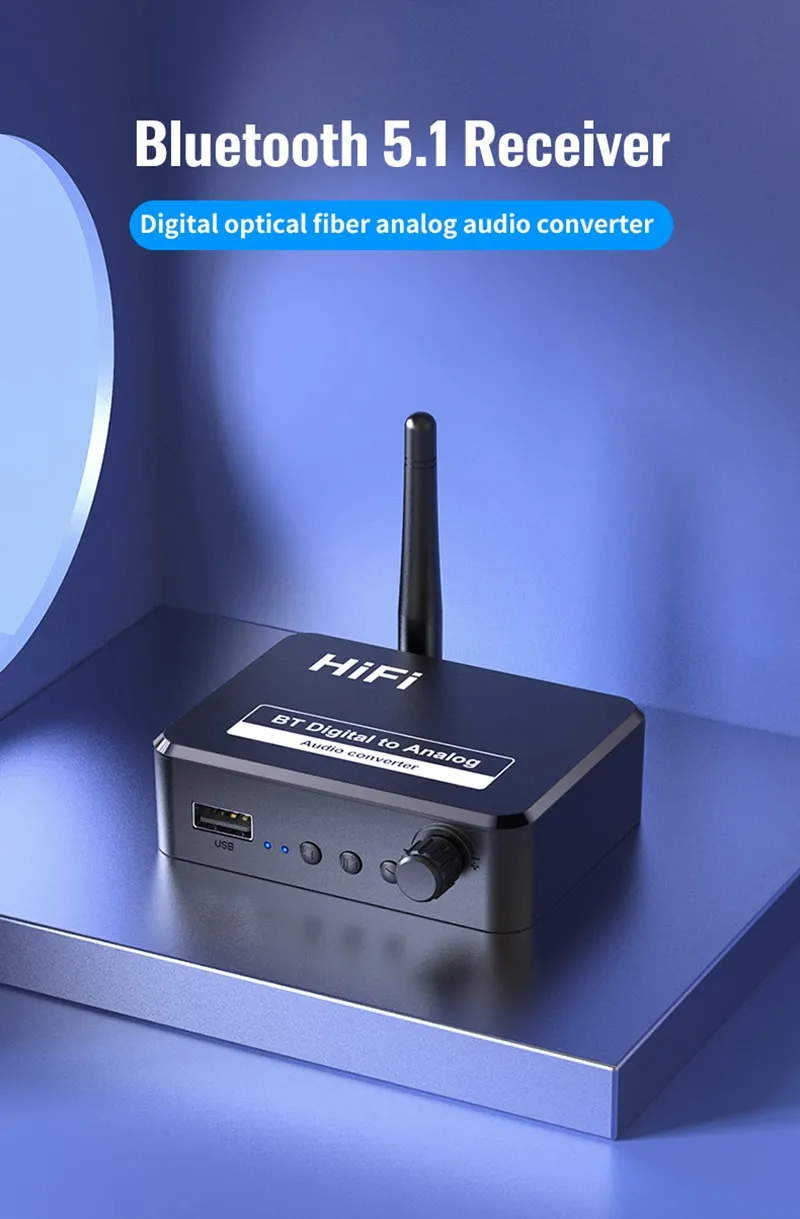 DAC and Bluetooth 5.1 audio receiver digital to analog converter with ...