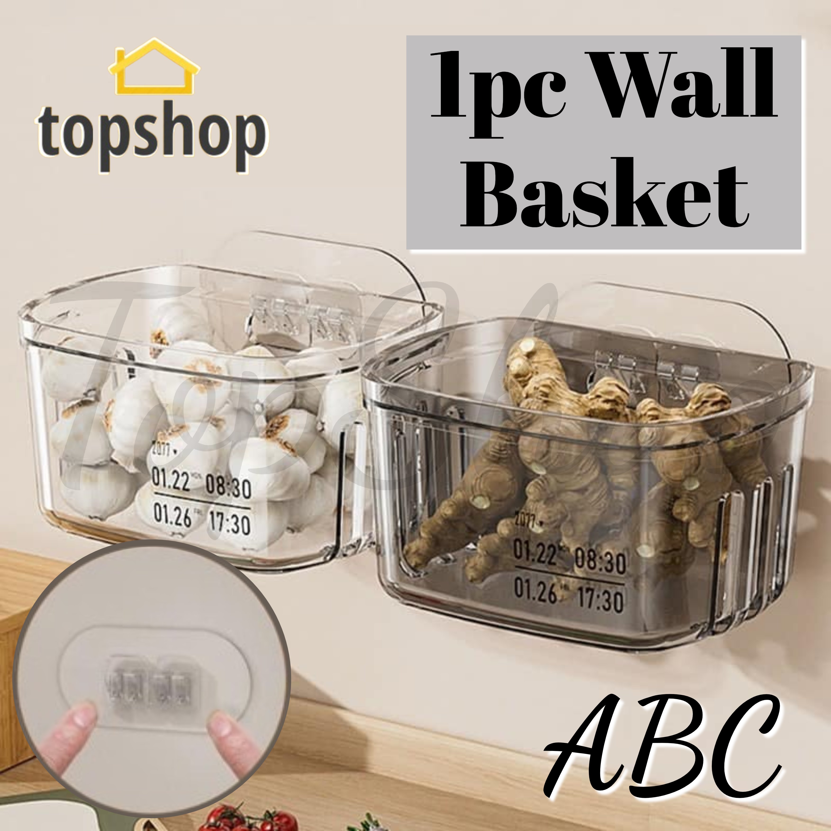 TOPSHOP ABC 1pc Kitchen Storage Baskets Cooking Essential Easy to ...