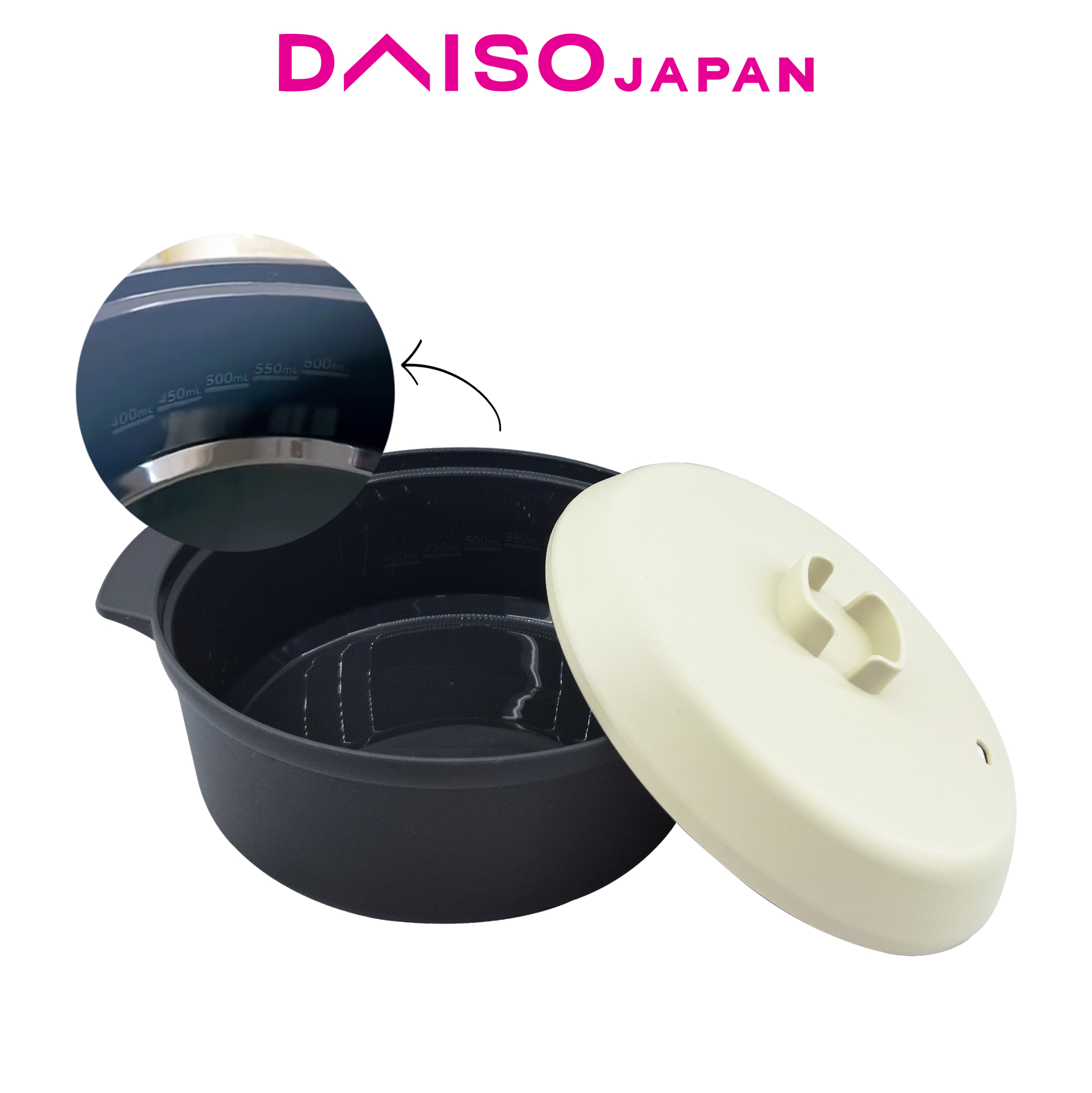 Daiso Microwaveable Cookware Pot with Lid | Shopee Philippines