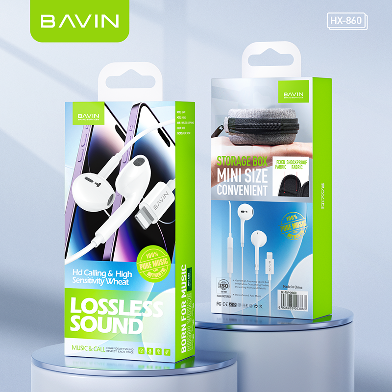 BAVIN HX860 HiFi Wired Earphone Plug & Play Stereo Audio No Bluetooth ...