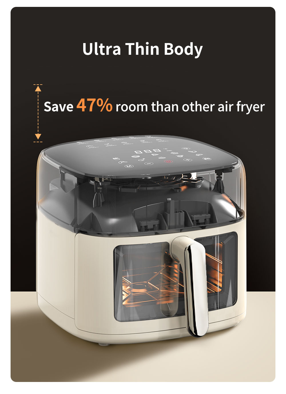 INSSA x Simplus Air Fryer 6L Large Capacity 1500W Visual Window 10 ...