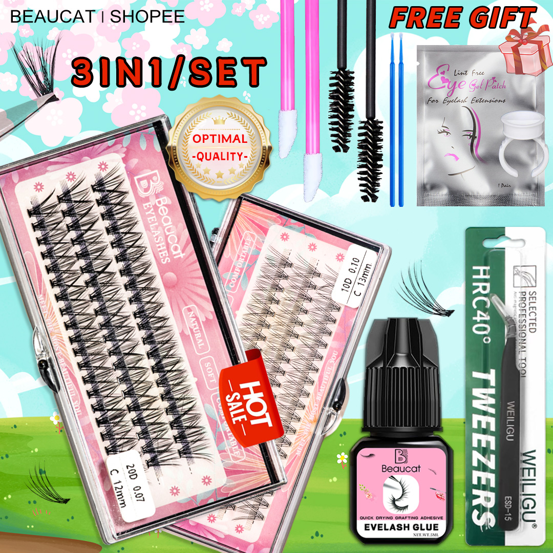 Beaucat False Eyelashes Set 10D 20D 30D 40D Hot Melt Eyelash Extension ...