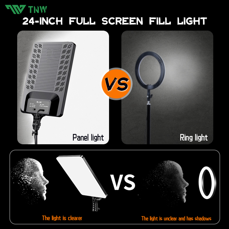 TNW 24Inch LED Video Panel Light Studio Light with Tripod Photography ...