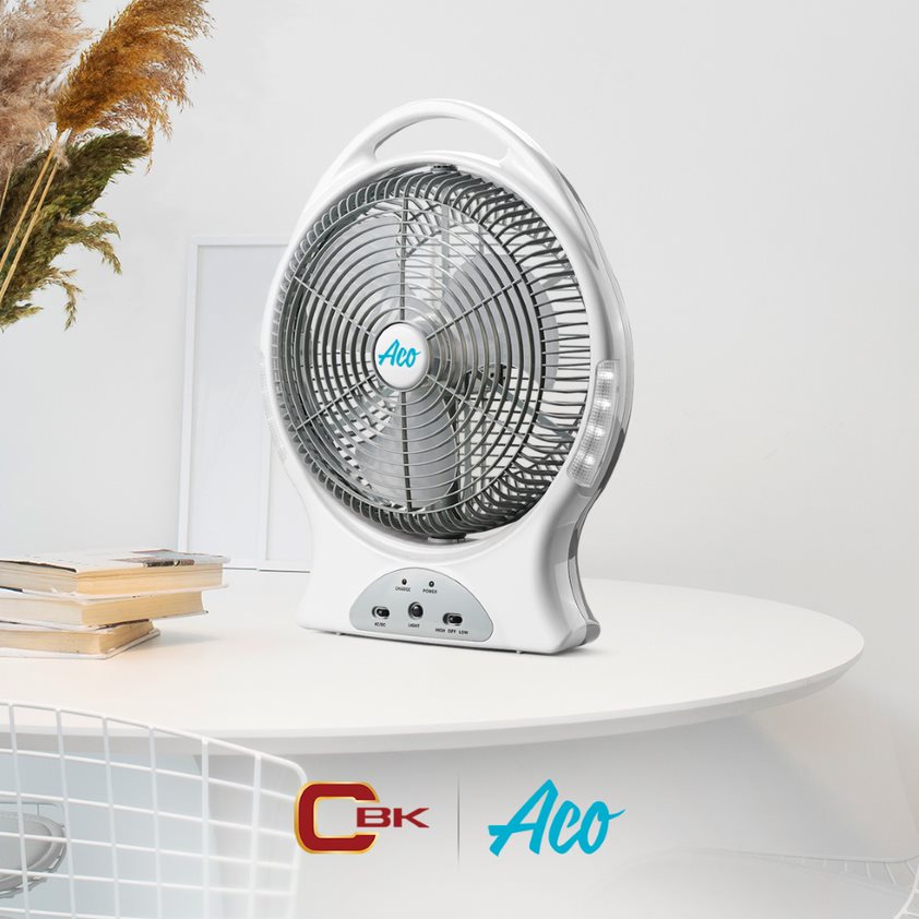 ACO Rechargeable Emergency Fan 12 inches 6V ACOCR8212 | Shopee Philippines