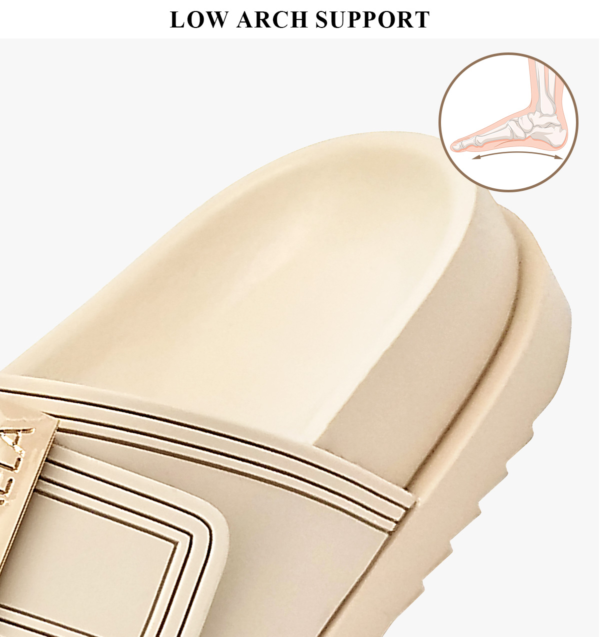 MICHAELA Chic Flat Sandals Soft Comfy Waterproof Slip-On Chunky Slide ...