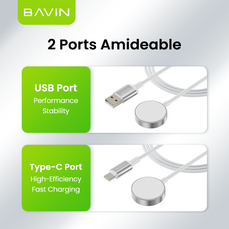 BAVIN CB337 Fast Charging iWatch Wireless Magnetic Charger Braided Rope ...