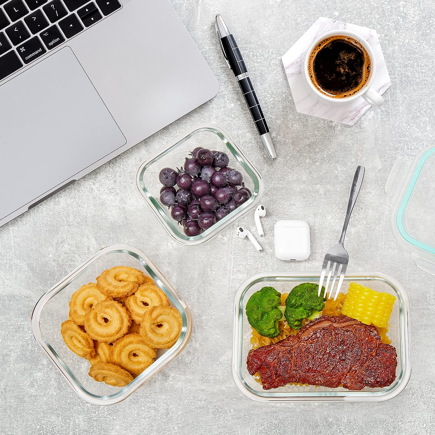 Novia Glass Lunch Box Food Storage For Adult Bento Box With Bag ...