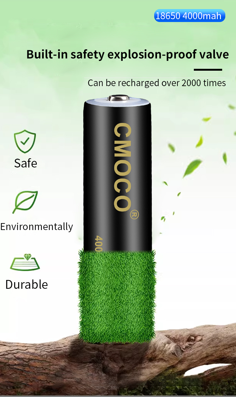 2PCS Legit CMOCO 18650 Battery 4000mah 40A 3.7v Lithium Rechargeable ...