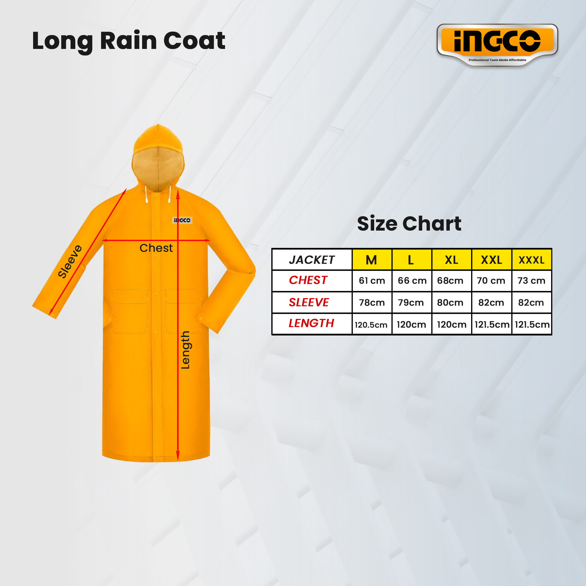 Ingco HRCTL031 Rain Coat NEW PVC MATERIAL (Medium, Large, X-Large, XX ...
