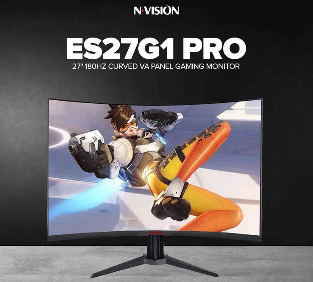 Nvision Curved Gaming Monitor ES27G1 Pro 27" 180Hz / 1920 x 1080 FHD ...