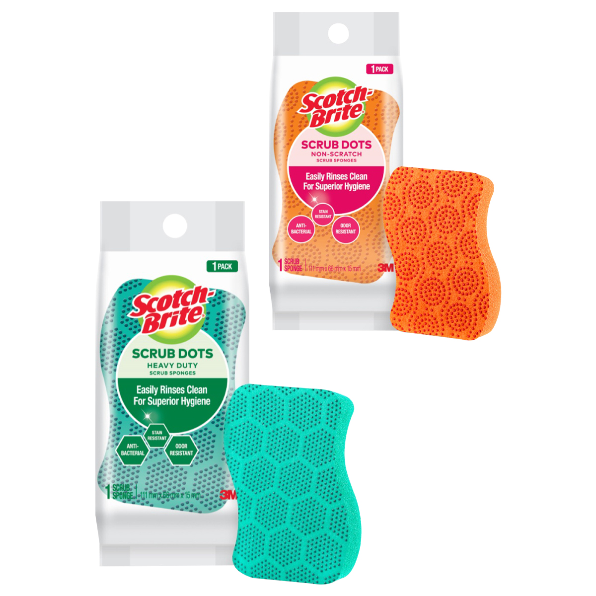 [BUNDLE] 3M™ Scotch Brite® Non Scratch Scrub Dots 1pc + 3M™ Scotch ...
