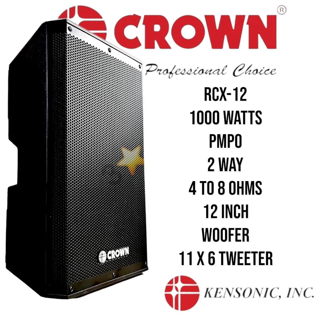 New 2025 Crown RCX-12 12 Inch Professional Baffle 1000 Watts PMPO PLX ...