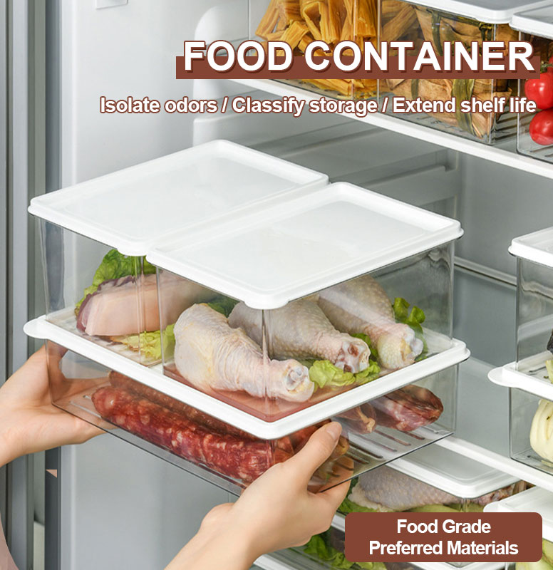 Refrigerator Freezer Storage Box Fridge Container Food Organizer ...