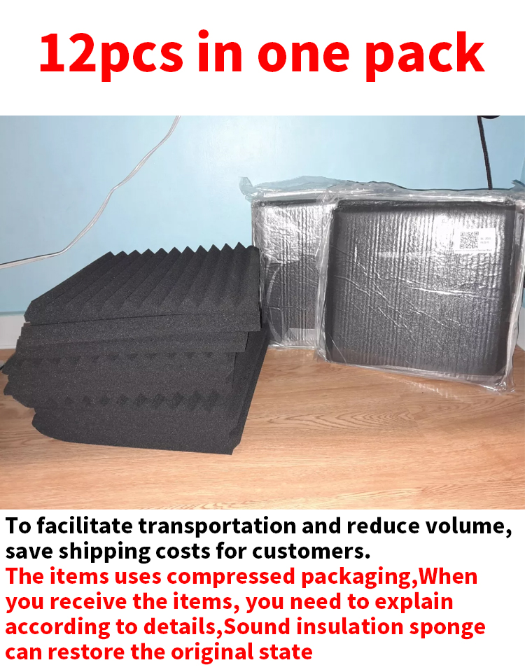 24 Pack-30*30*3cm Soundproof Sponge Insulation Foam Fire Resistant ...