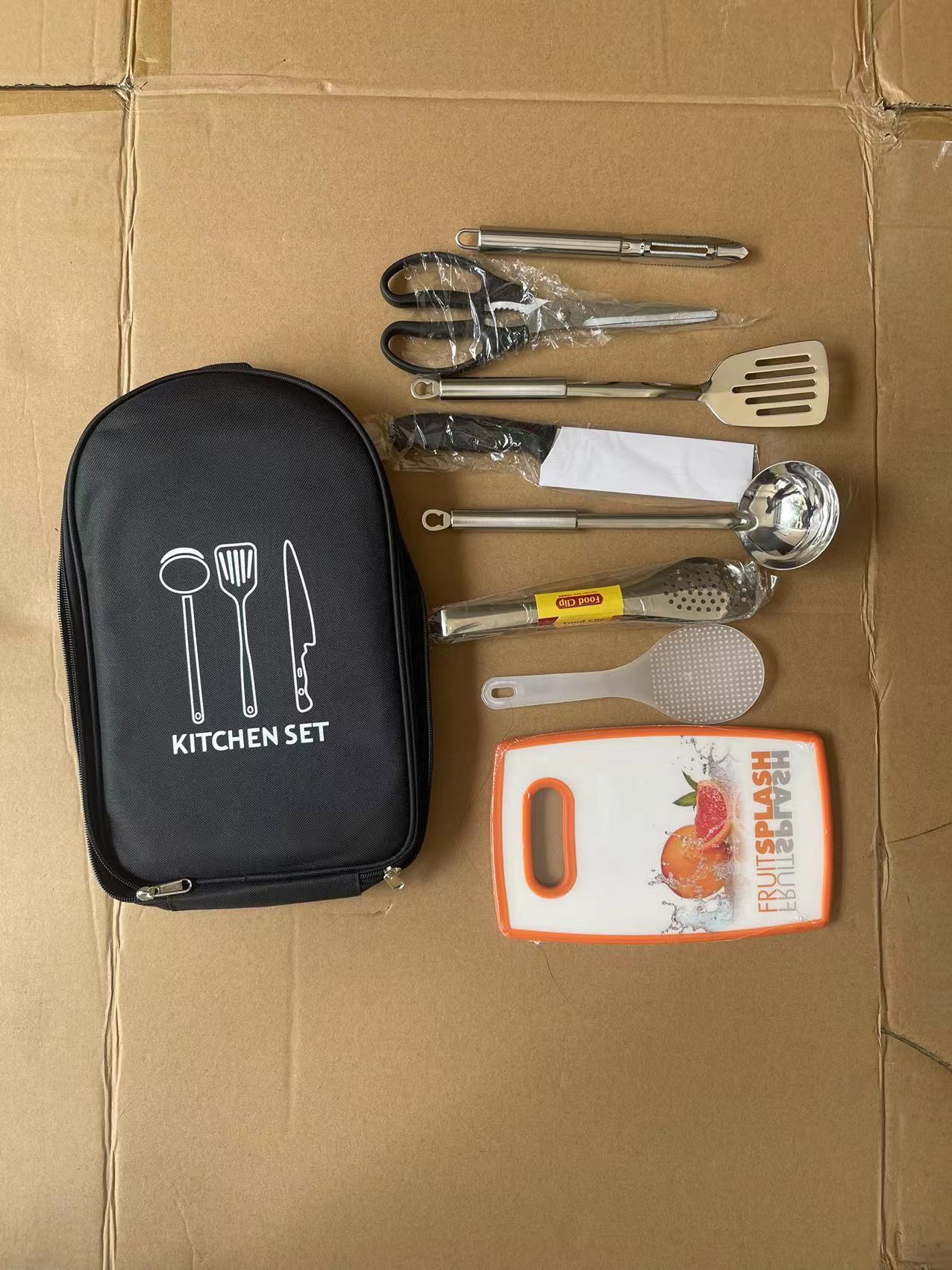 Outdoors Camping Cooking 8 in 1 Outdoor Kitchenware Set Stainless Steel ...