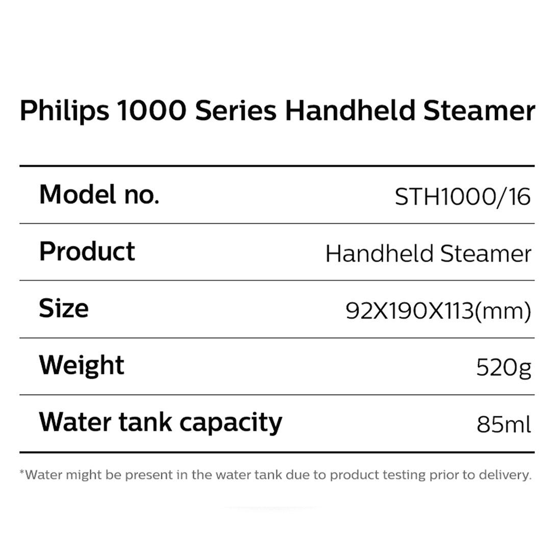 PHILIPS Handheld Steamer STH1000-10 - Iron Steamer, 85ml water tank ...