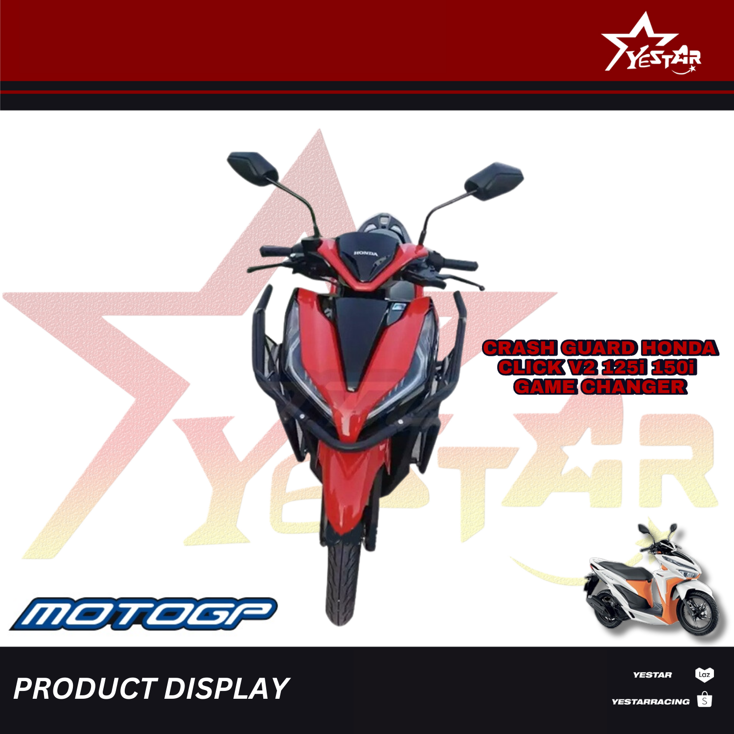 Yestar Racing Set Alloy Full Armor Crash Guard FOR HONDA CLICK v2 125i ...