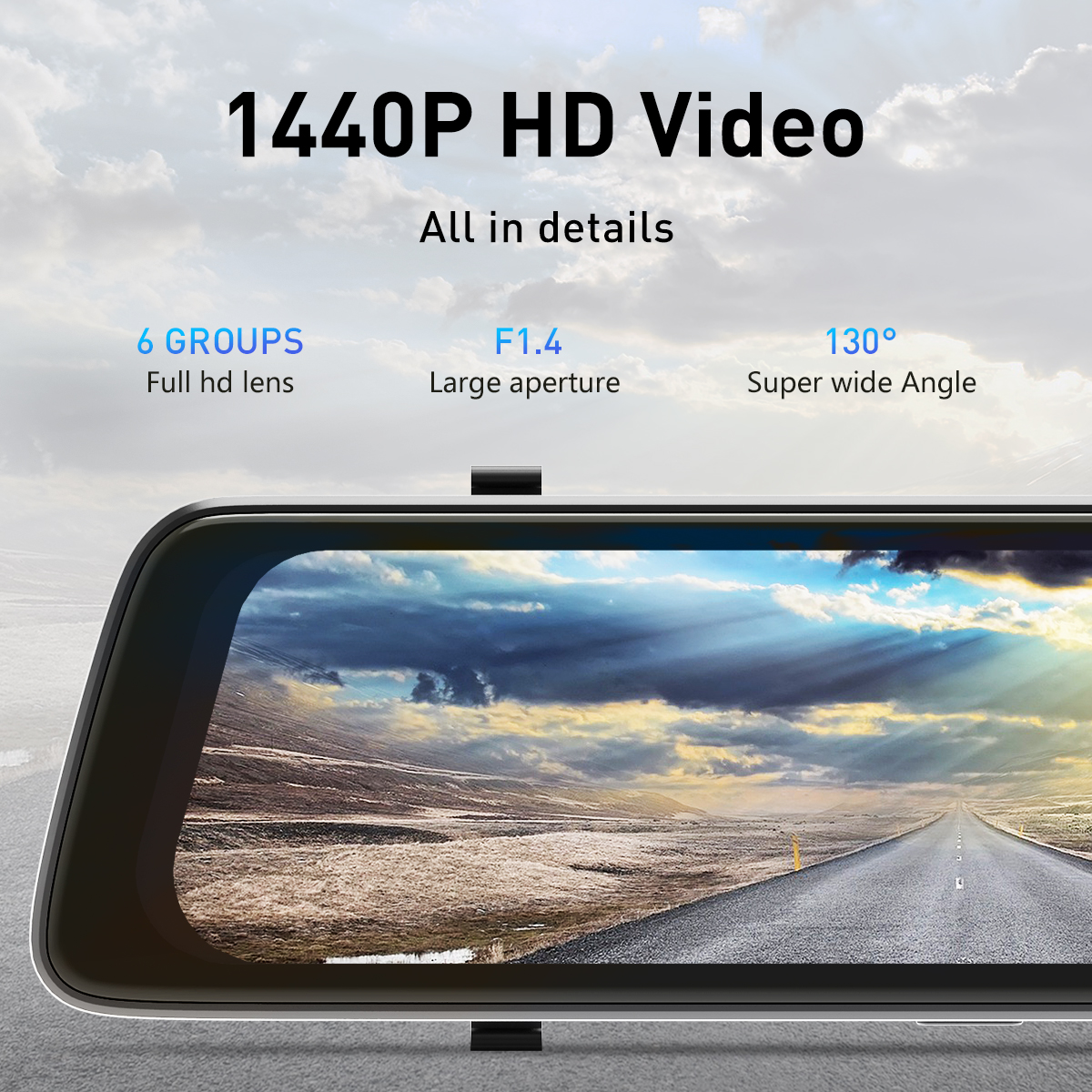 DDPAI Mola E3 Rearview Dash Cam 1440p 2K 10 Inch Touch Screen Night ...