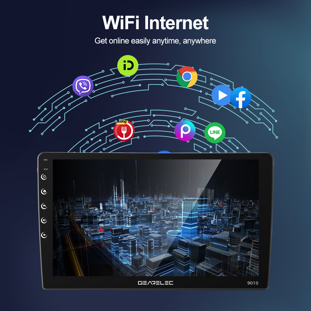 Gearelec Universal Android Car Radio Bluetooth Gps Fm Touch Screen Car