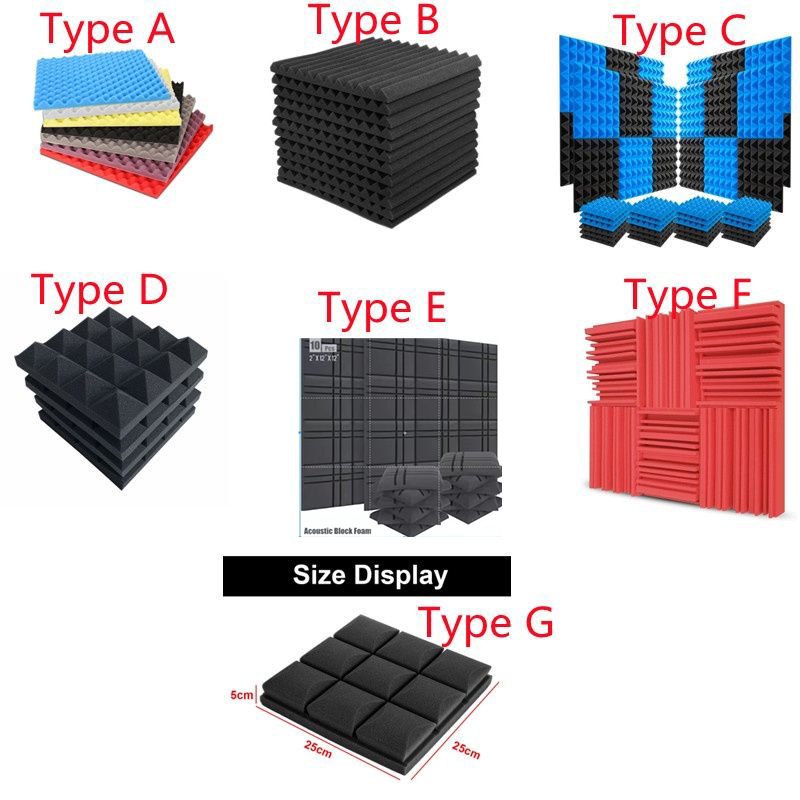 12 Pack 30*30*5cm Durable Soundproofing Soundproof Foam Studio Foams ...