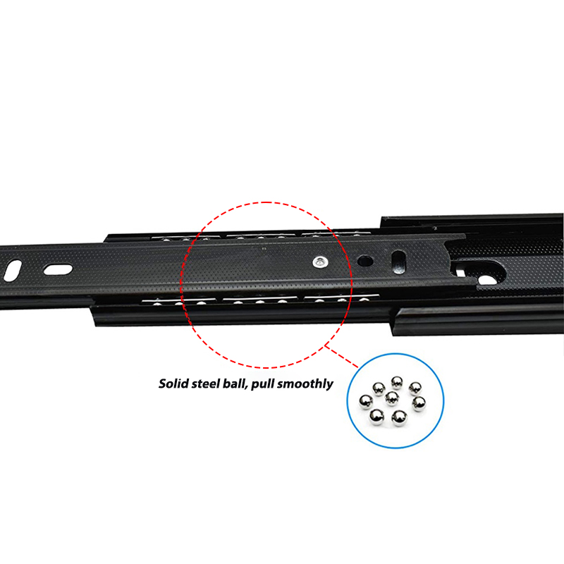 1 Pair (2pcs) Drawer Slide Rail Three-Section Guide DrawerRoller ...