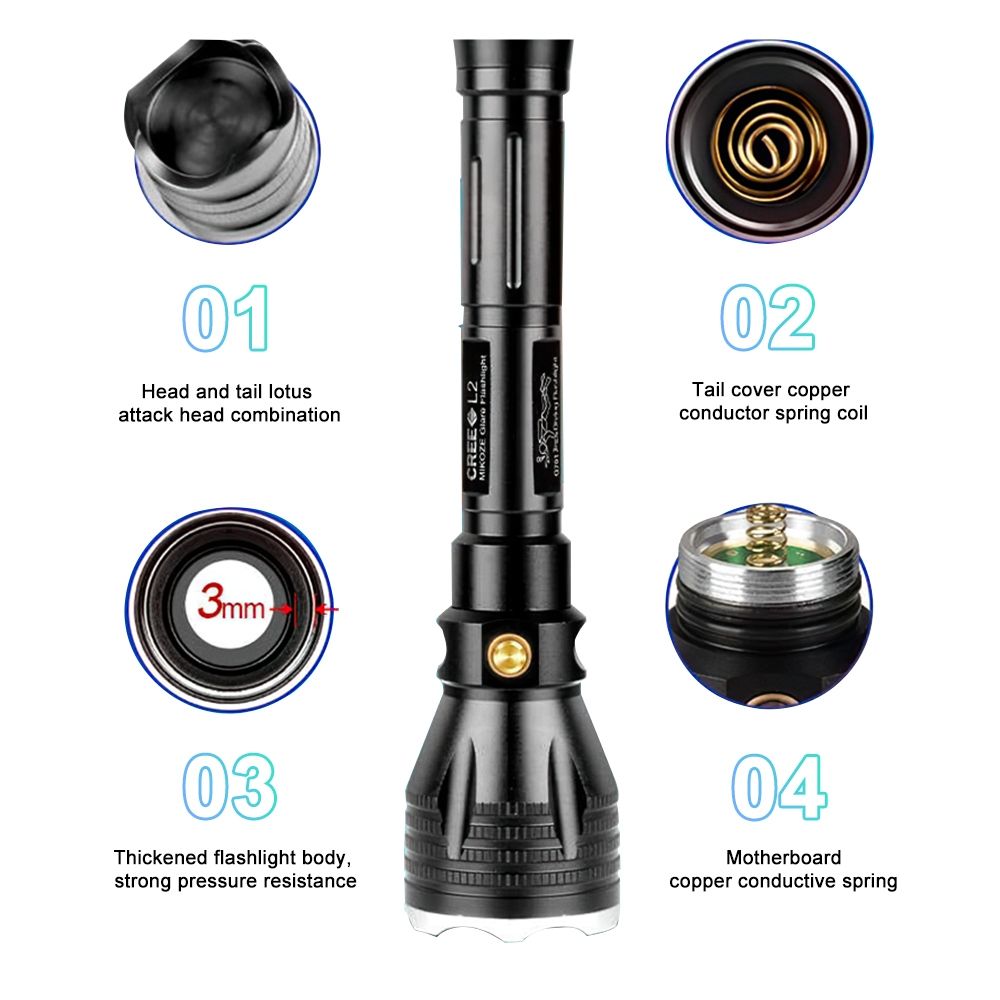 YUPARD 10w 1200lm Diving Flashlight L2 Led White/Yellow Light ...