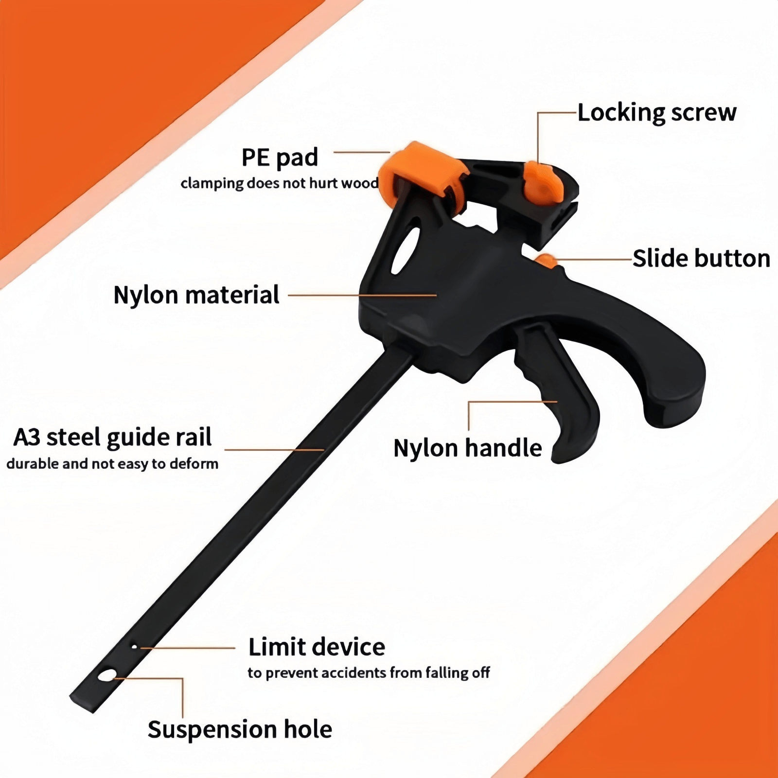 4" F Clamp, Woodworking Clamp, Hard Quick Ratchet Release Speed Squeeze ...