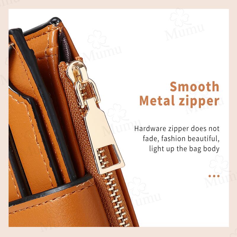 Mumu 1086 Korean Simple Leather Woman Wallet Card Holder For Women Coin ...