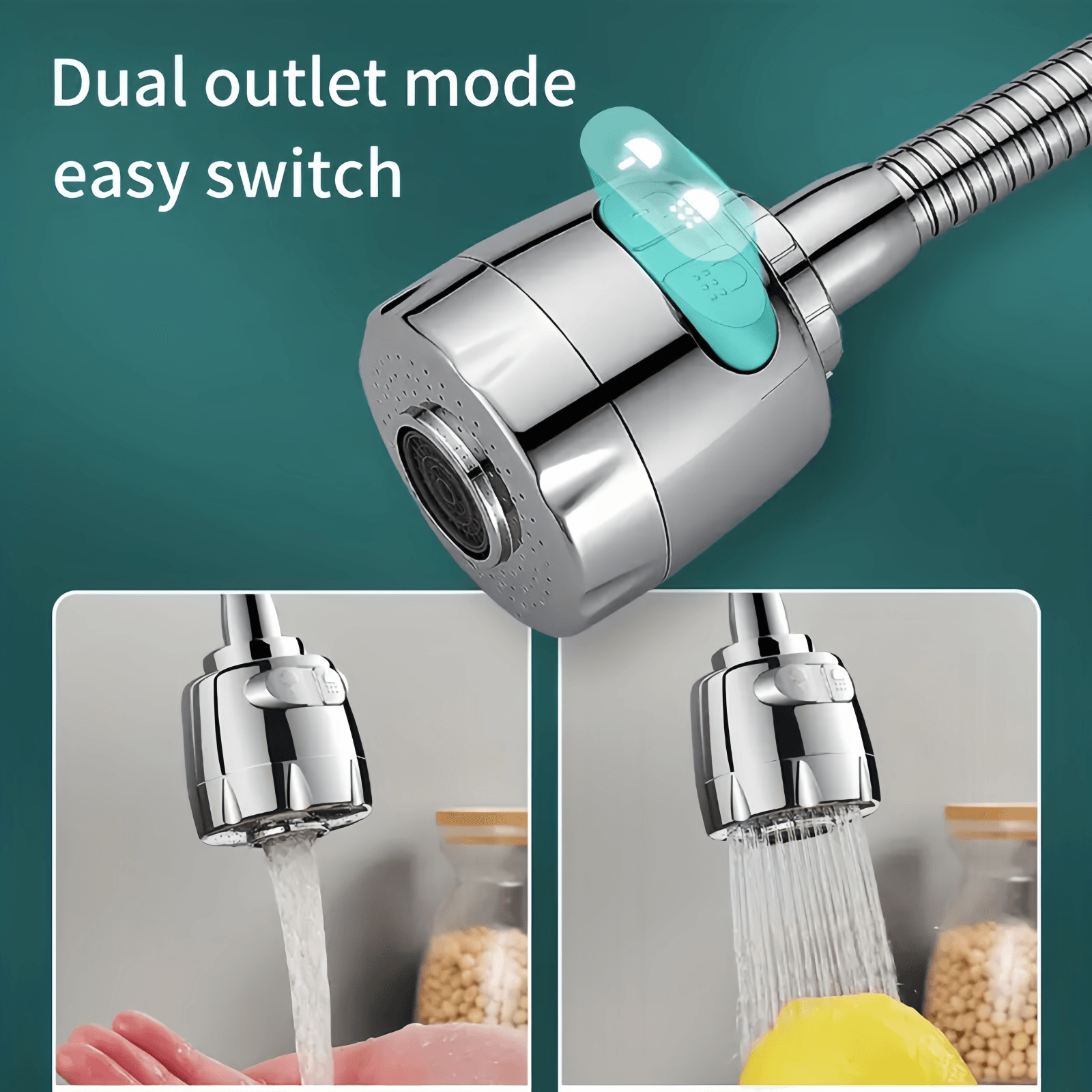 1pc Flexible Faucet Sprayer Attachment, 360° Rotating Kitchen Faucet ...