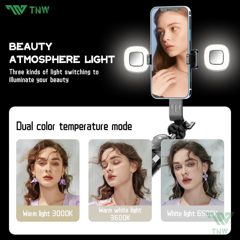 TNW L8 Mini Selfie Stick Tripod 3in1 Wireless Bluetooth Foldable ...