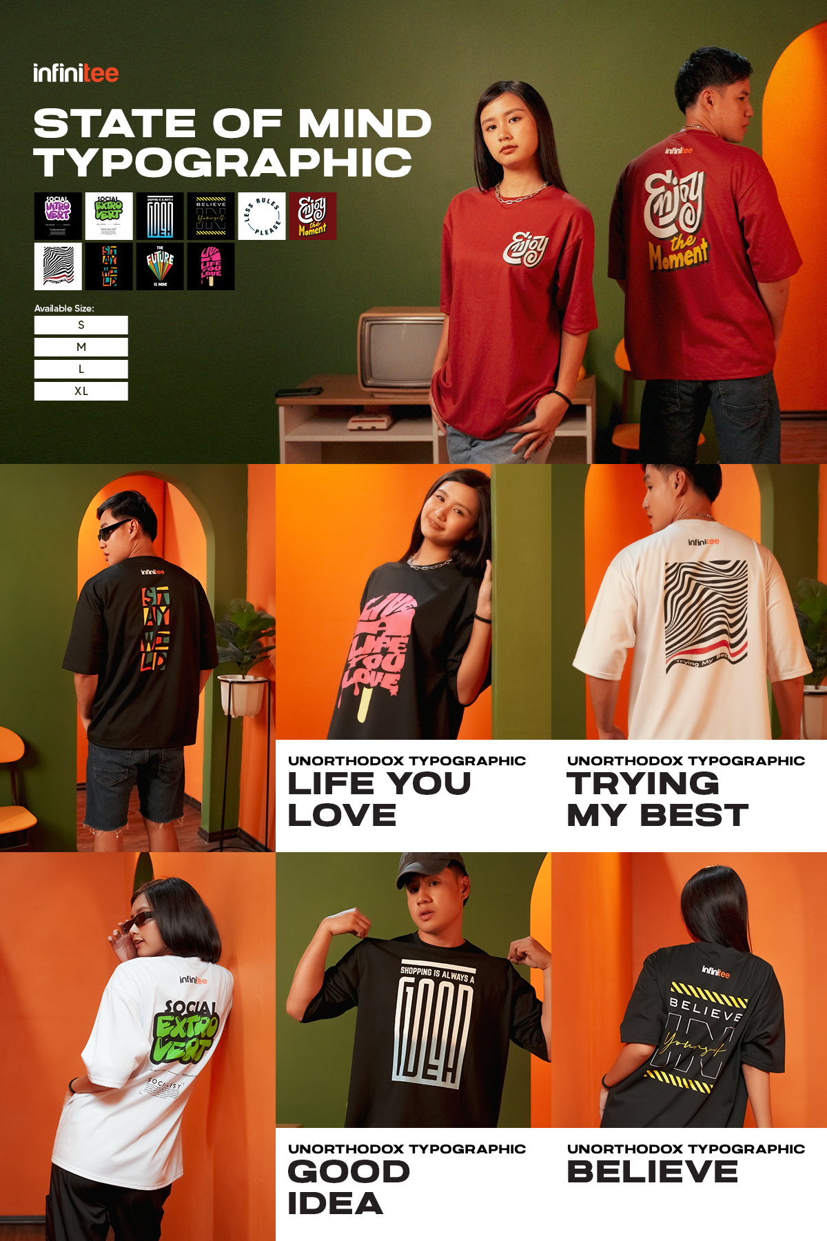 Infinitee State of Mind Oversized T Shirt For Men Women Oversize Tshirt ...