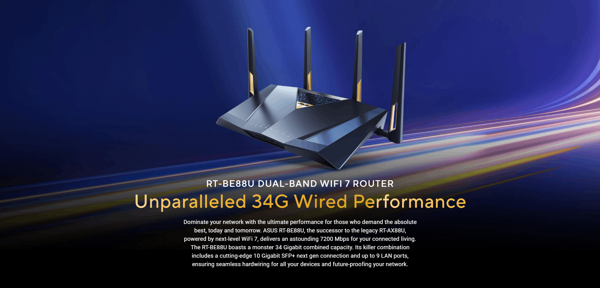 Asus RT-BE88U Dual-band WiFi 7 7.2 Gbps Multi-link AiMesh Extendable ...