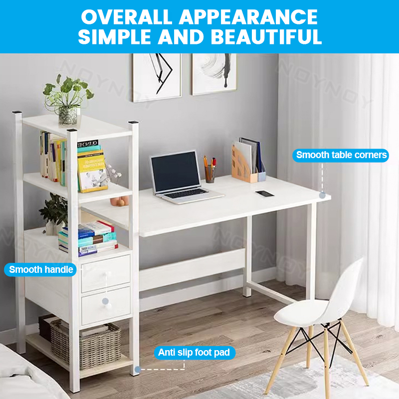 Computer Table Study Desk Home Office Table With Bookshelf Desk with ...