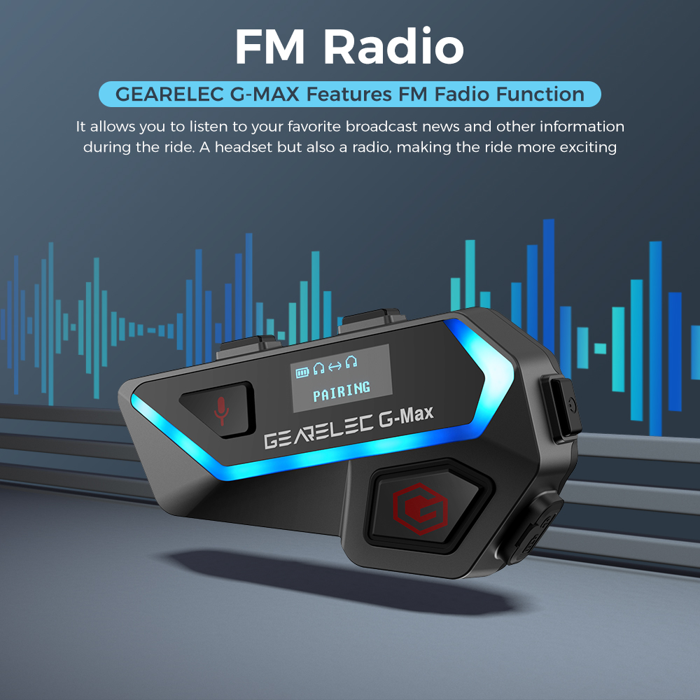 GEARELEC G-Max Group Of 6 Wireless Intercom Bluetooth Helmet Motorcycle ...