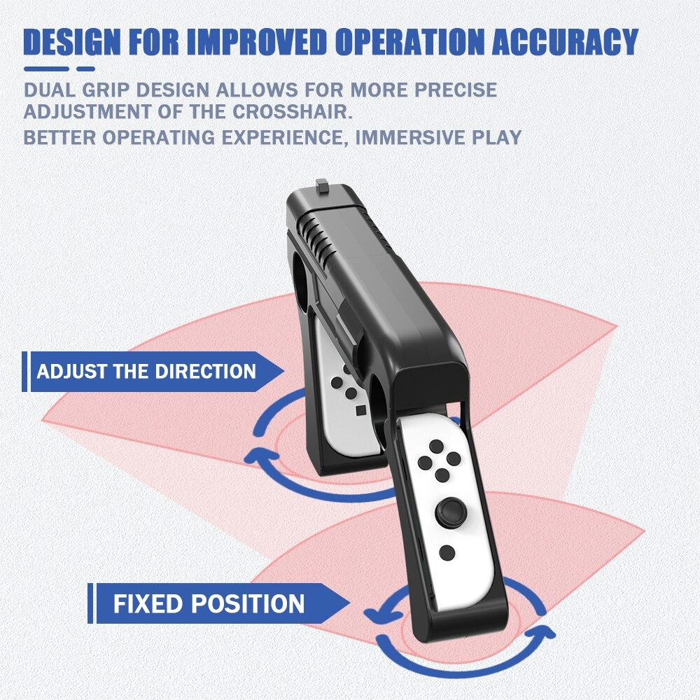 for Nintendo Switch Ns Switch Oled Joycon Gun Shape Handgrip Shooting ...