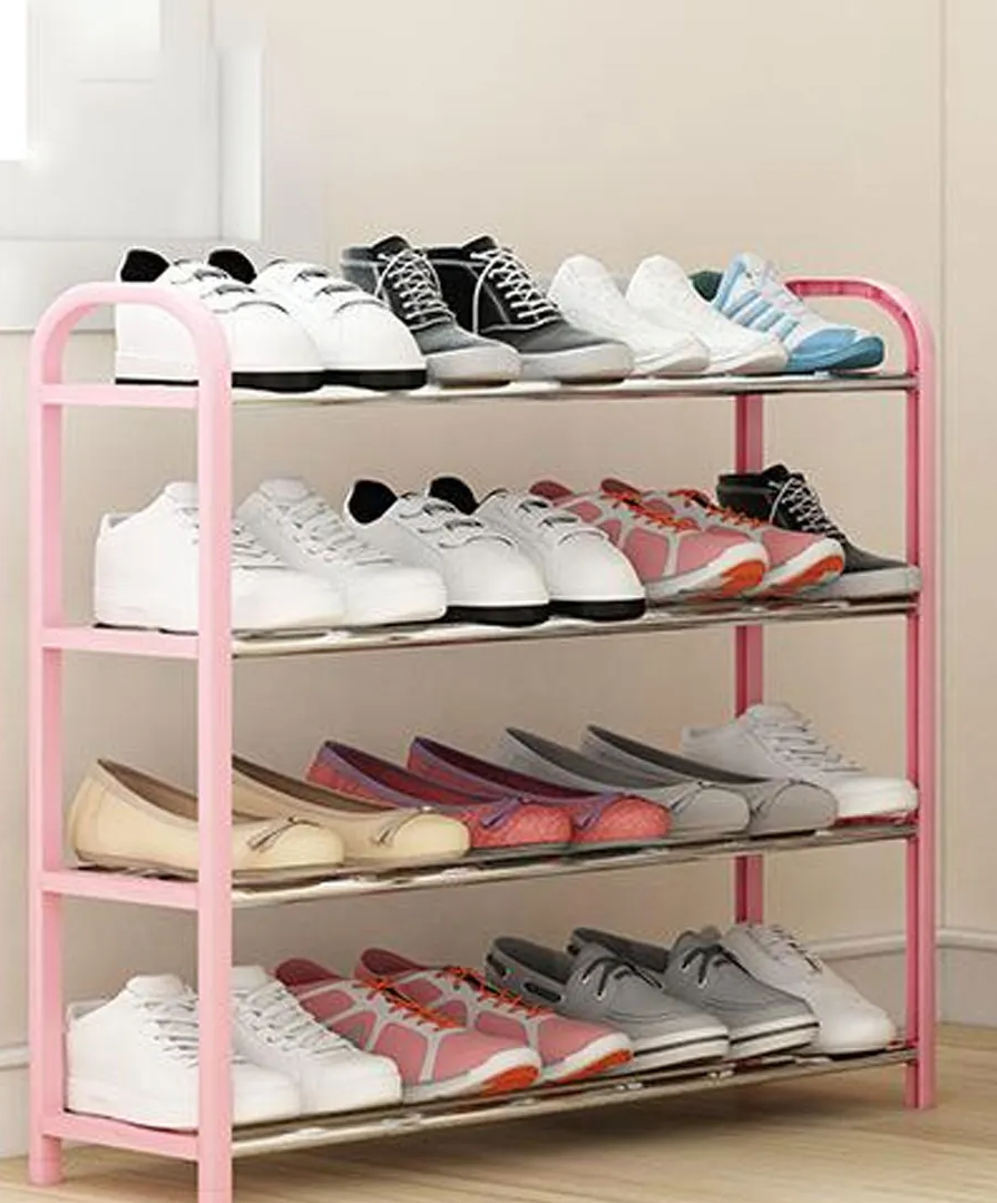 4-5 Layer Simple Colored Non-woven Shoe Rack Tier Organizer Stackable ...