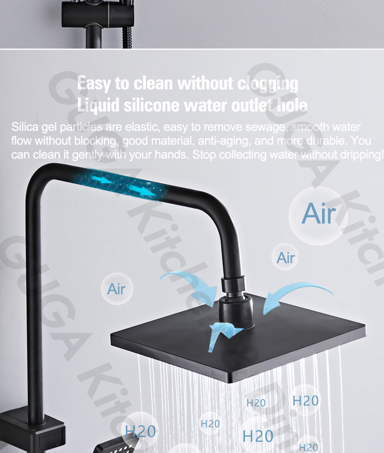 GUGA Shower Set 304 Stainless Steel Bathroom 2 in 1 Shower Set Single ...