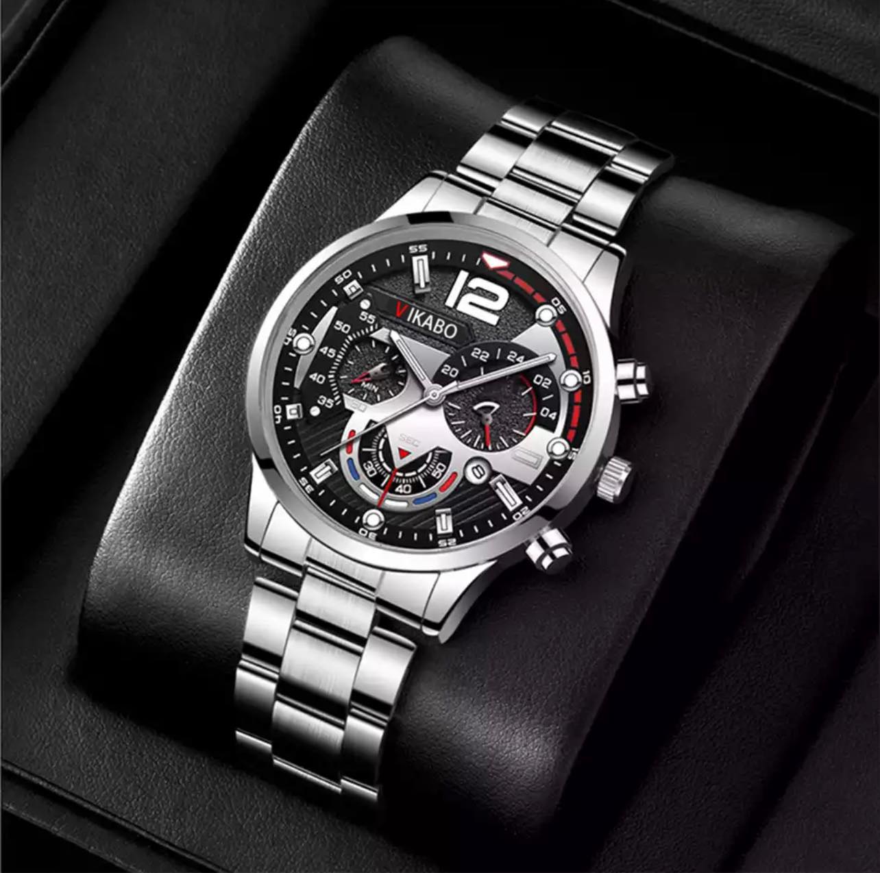 Vikabo Stainless Steel Watch For Men Exquisite Luminous Quartz Watches ...