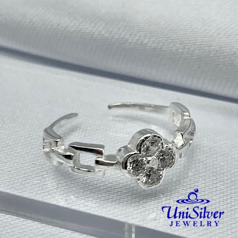 Unisilver 925 Sterling Silver Flower Open Ring (RS765-1001) | Shopee ...