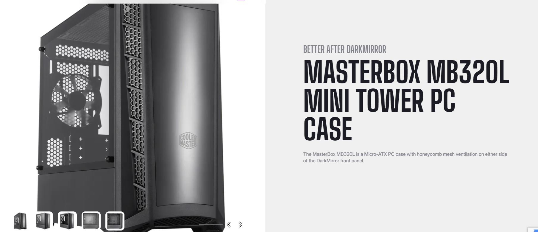 Cooler Master Computer PC Case Masterbox MB320L Mini Tower (MCB-B320L ...