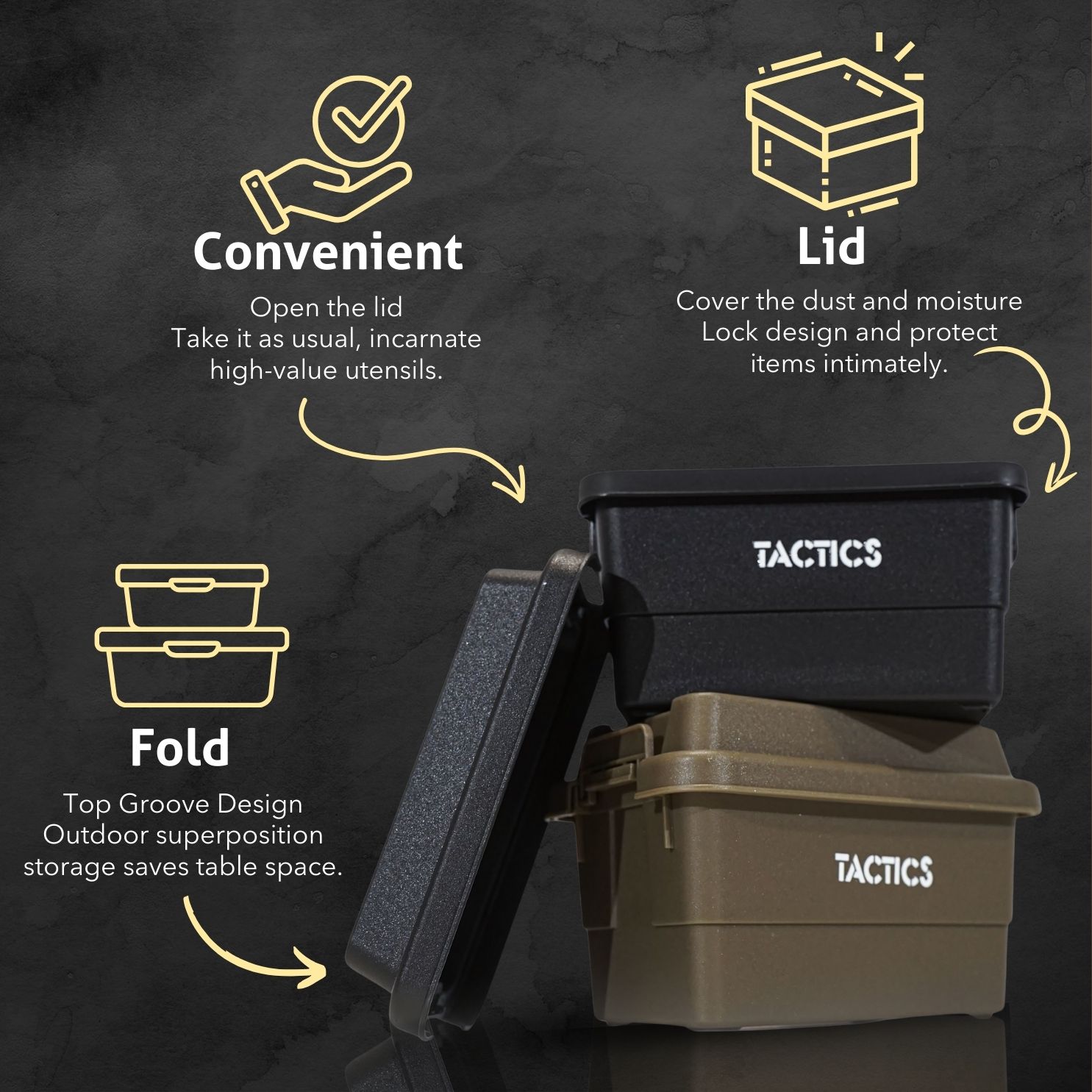 Tactics Rockbox Desktop Storage Box Travel (50L/65L) Collection ...
