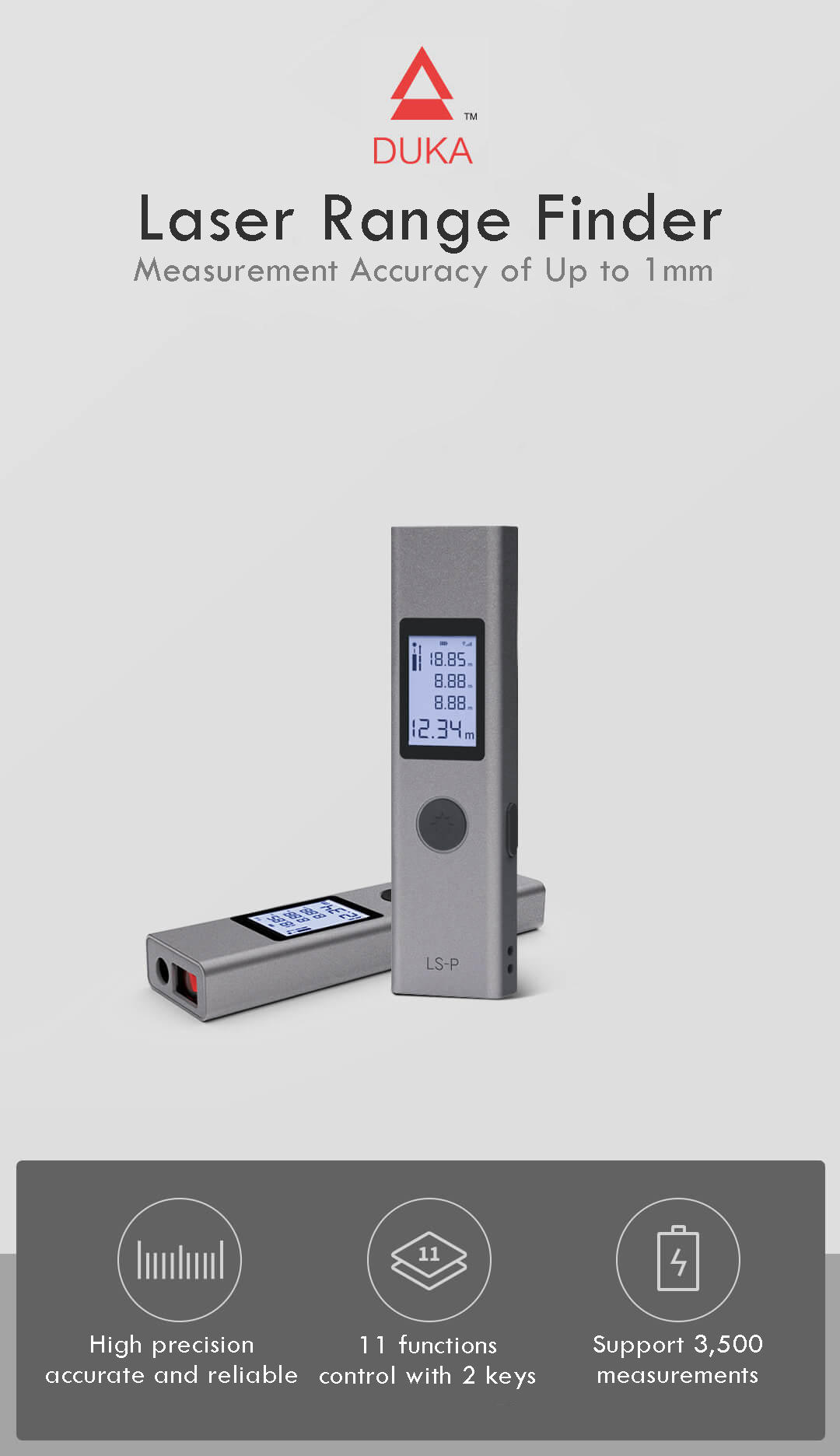 Xiaomi Duka Laser RangeFinder 40m High Precision Measurement ...