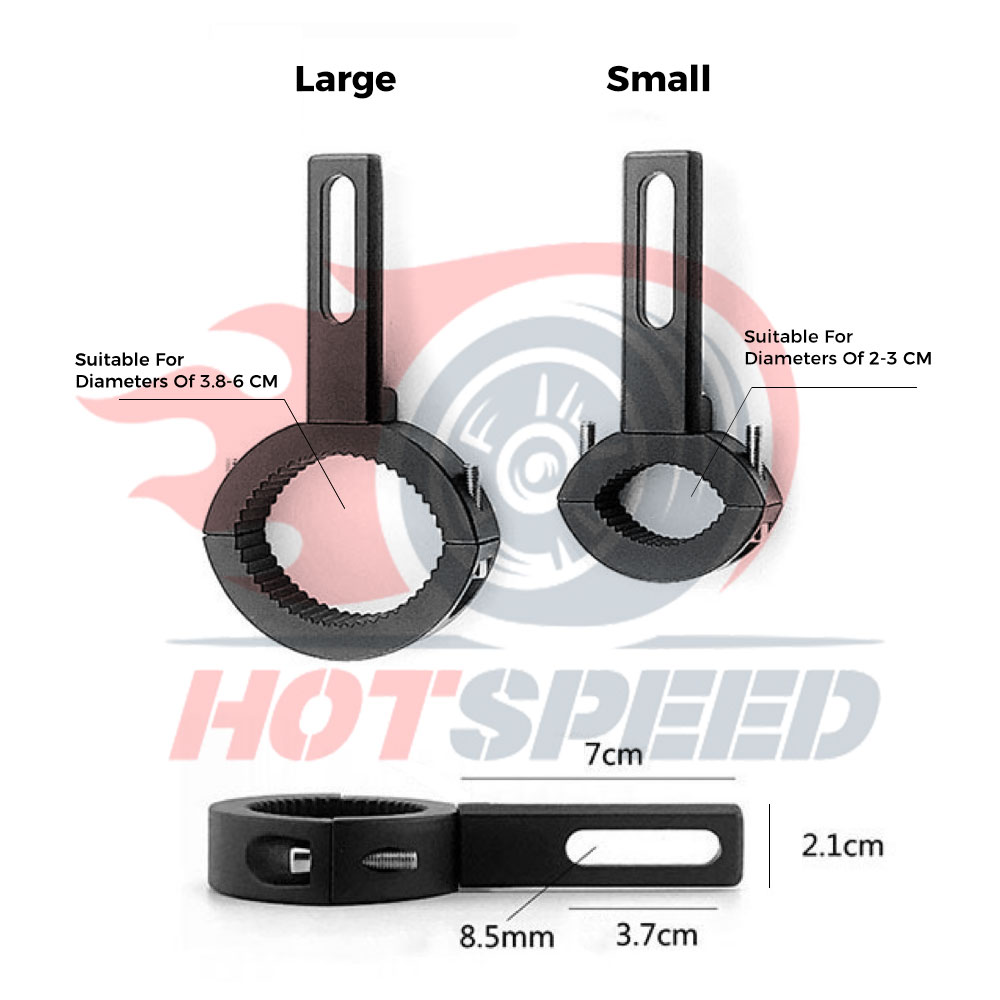 HOTSPEED Alloy Motorcycle Mini Driving Light Bracket Led Light Mount Clamp Headlight Alloy ...