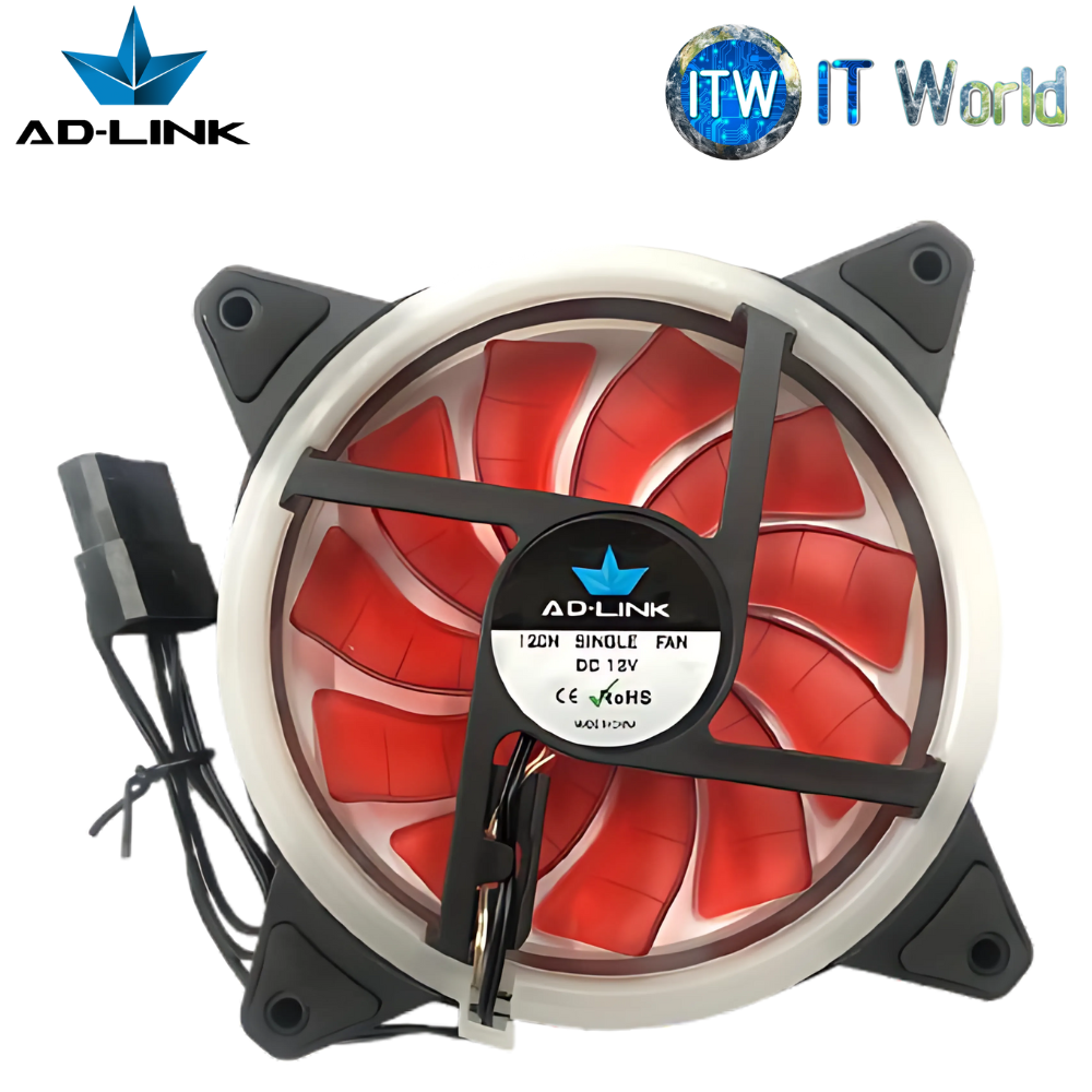 Itw | AD-Link PC Fan 12cm Case Fan RED LED Single Fan DC 12V | Shopee ...