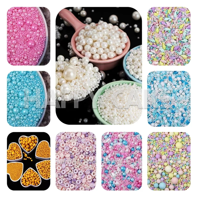 【Local Shipment】55g New Year Cake Sprinkles white Dragees Pearl Cake ...