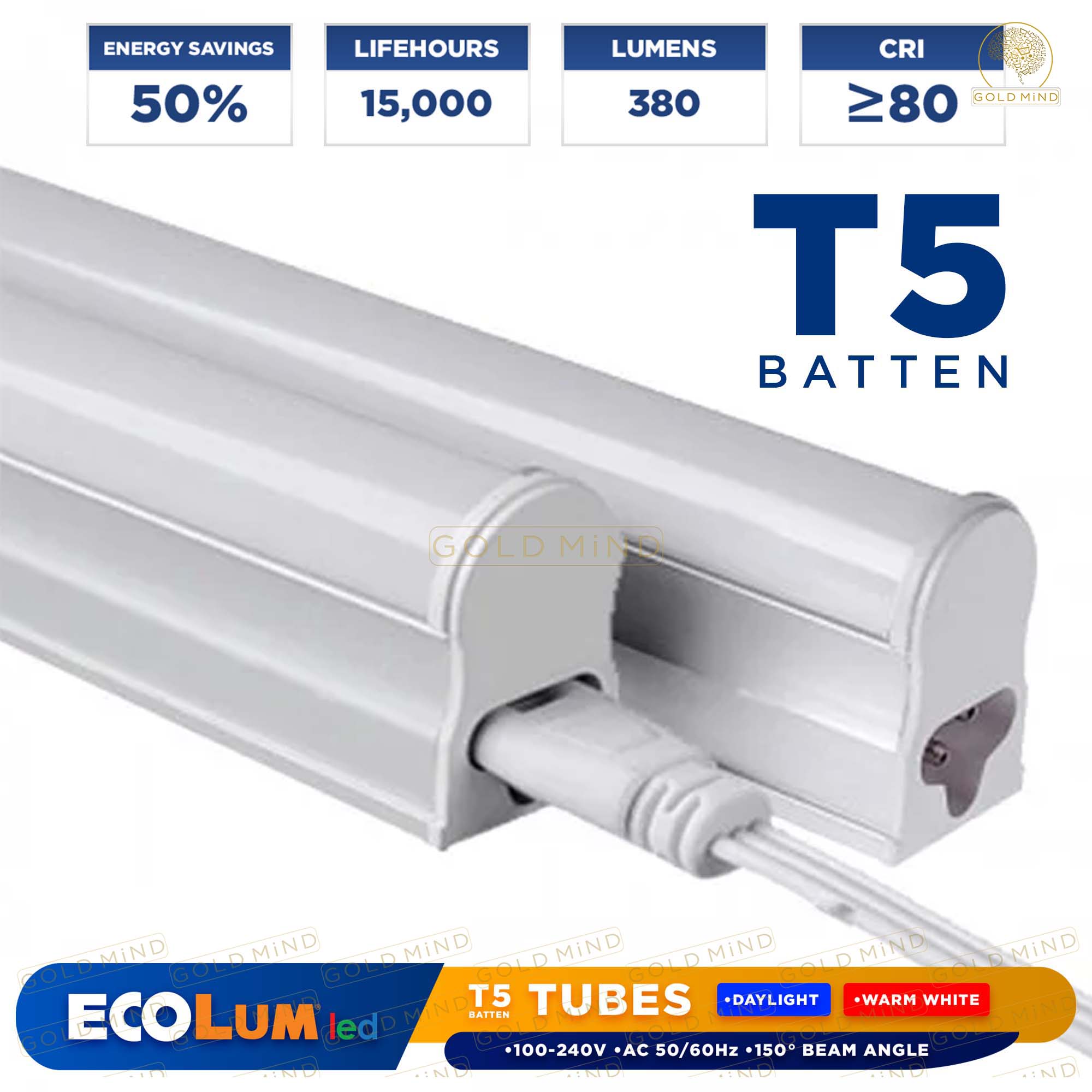 Ecolum LED Tubes T5 Luminaire ( DAYLIGHT / WARM WHITE ) Long Life ...