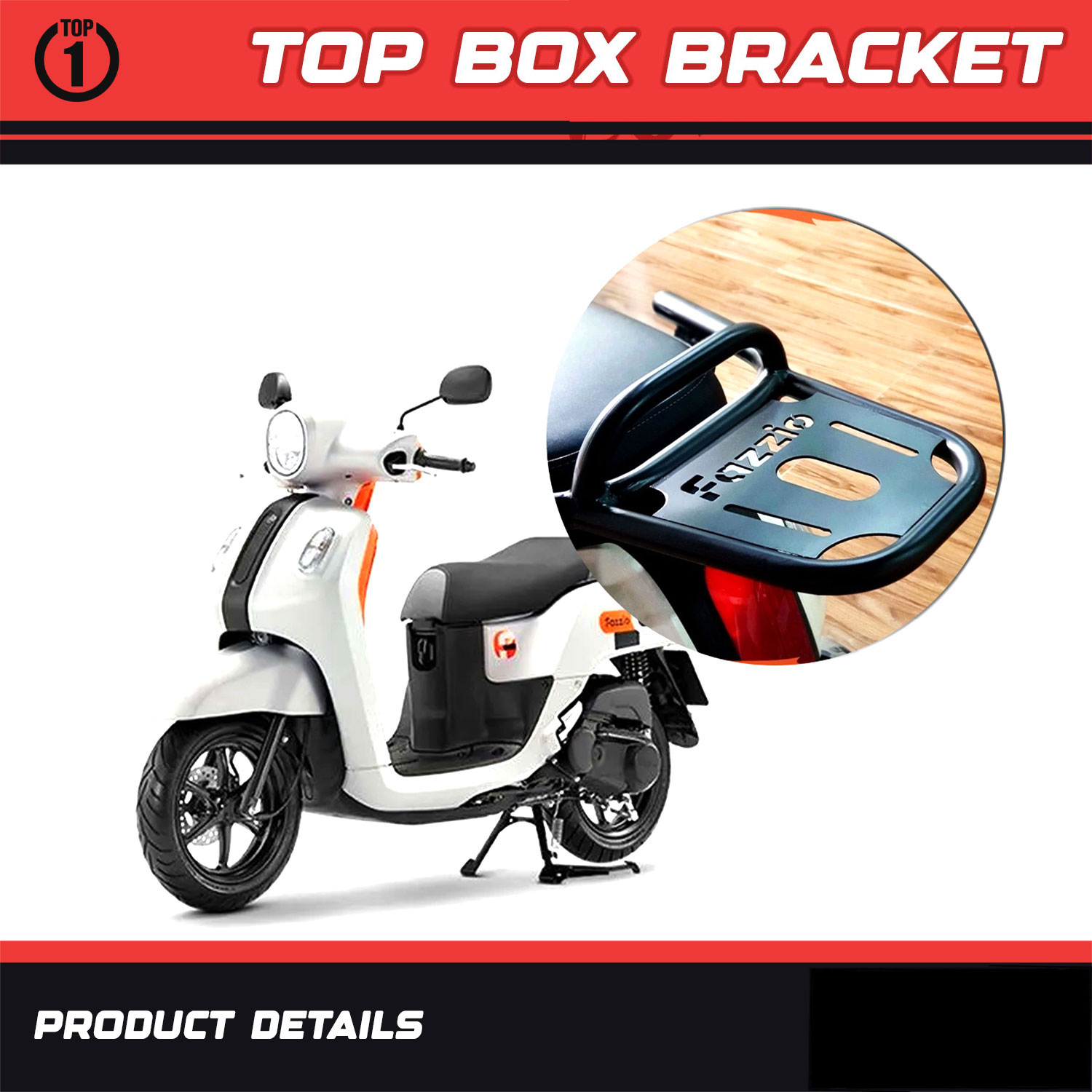 Top1 PH Full Alloy Topbox Bracket For Yamaha Fazzio Motorcycle #5650 ...