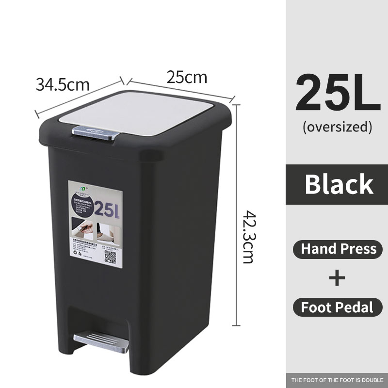 CHIT 25/30L Trash Can With Pedal Large Capacity Garbage Bin Press Trash Bin For Kitchen Bathroom ...