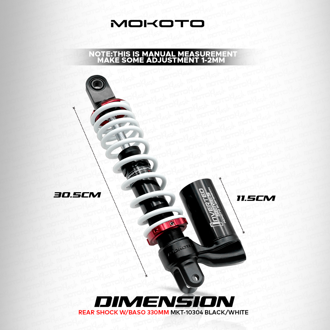 MOKOTO REAR SHOCK FOR CLICK INVERTED SERIES 330MM ONE PIECE WITH BASO ...
